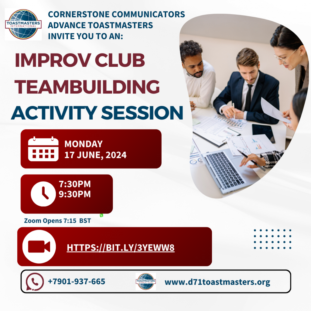 Cornerstone Communicators Advanced Toastmasters Invites You Improv Your ...